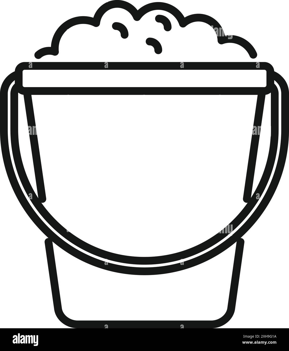 Cleaning bucket filled with soapy water for mopping and chores Stock ...