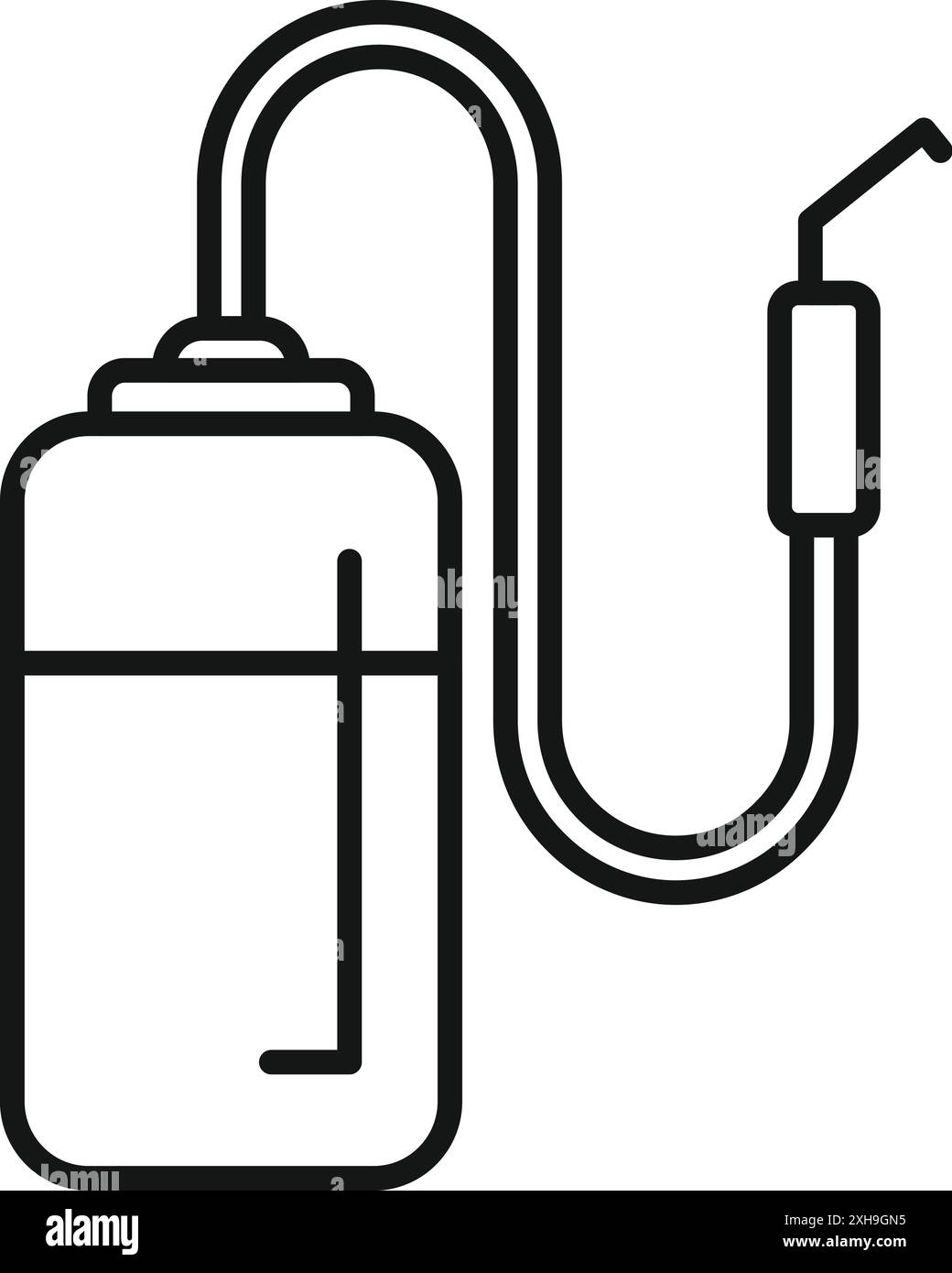 Line drawing of a manual pesticide sprayer, a tool commonly used in ...