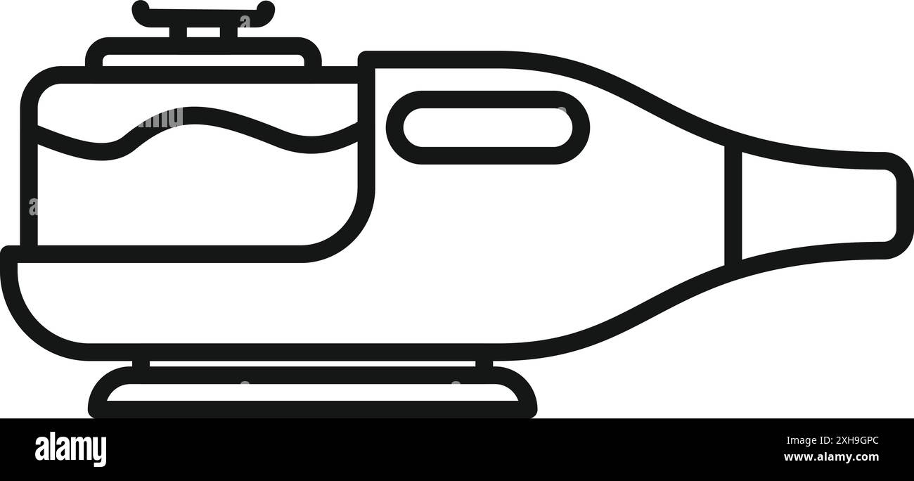 Simple line icon of a handheld concrete vibrator, a tool used in ...