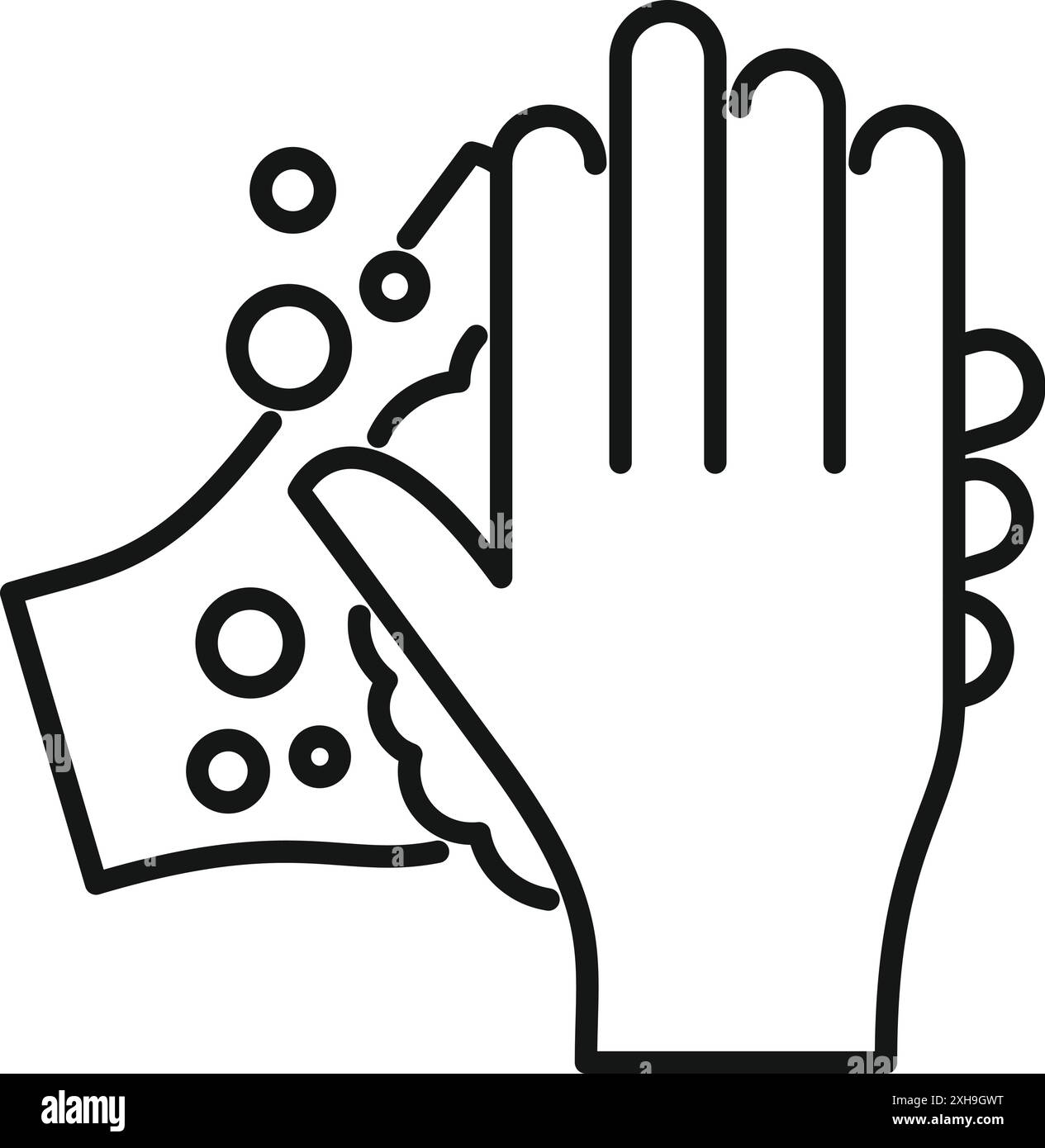 Line drawing of a hand washing another hand with soap and bubbles Stock ...