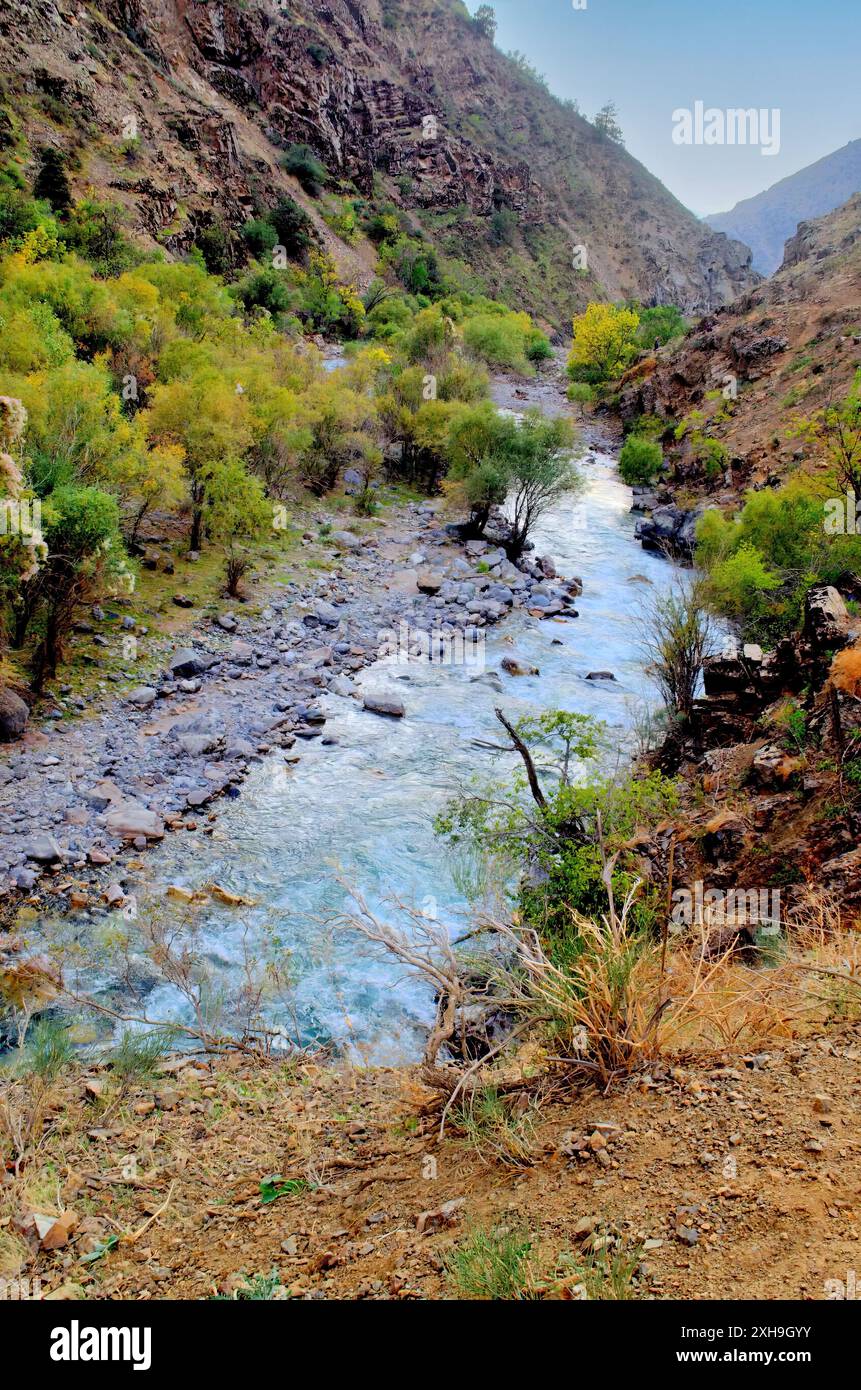 Uzbekistan Pamir mountains. The serene beauty of mountain rivers: a ...
