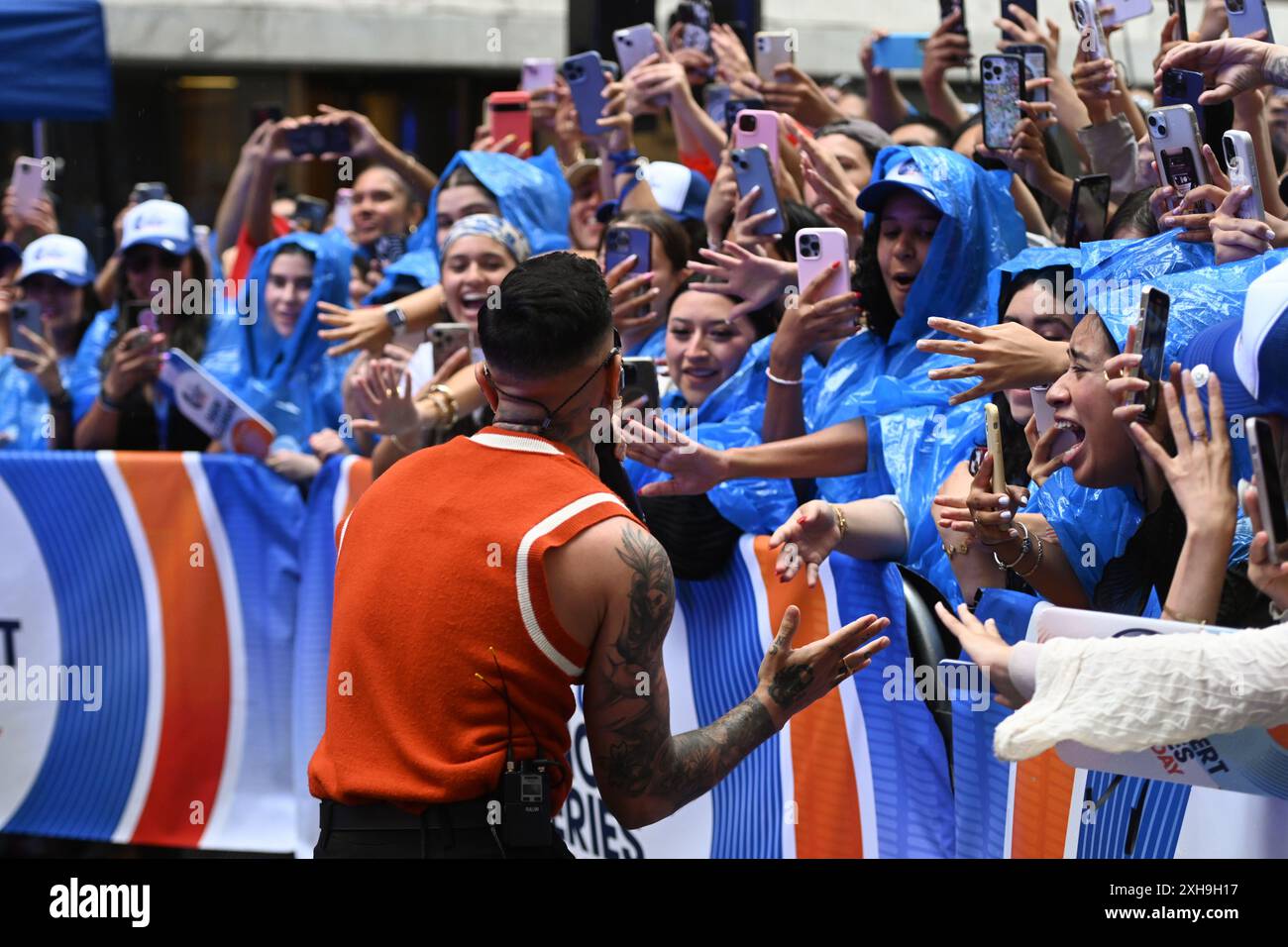 Rauw Alejandro performs on NBC's "Today" on July 12, 2024 in New York ...
