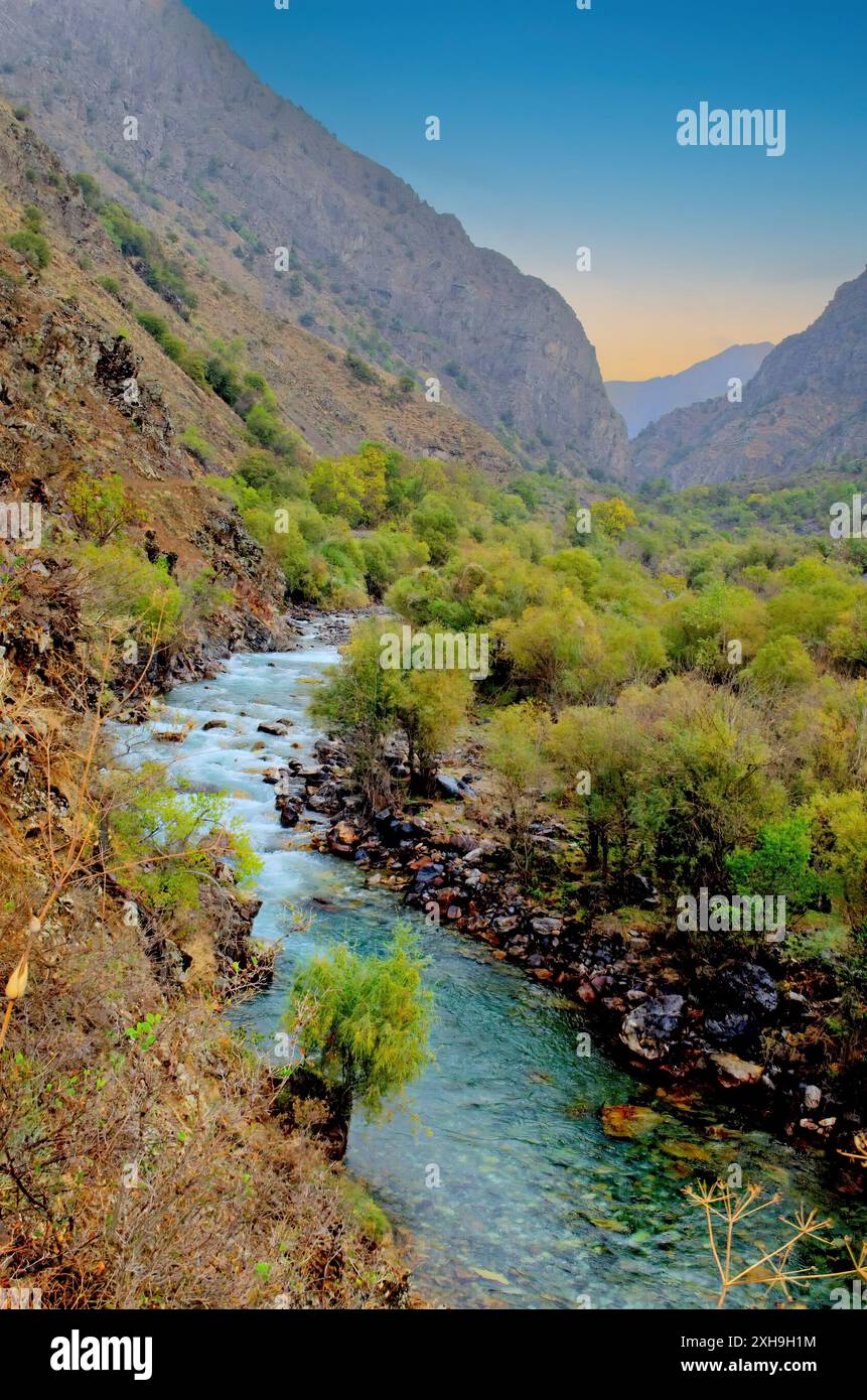 Uzbekistan Pamir mountains. The serene beauty of mountain rivers: a ...