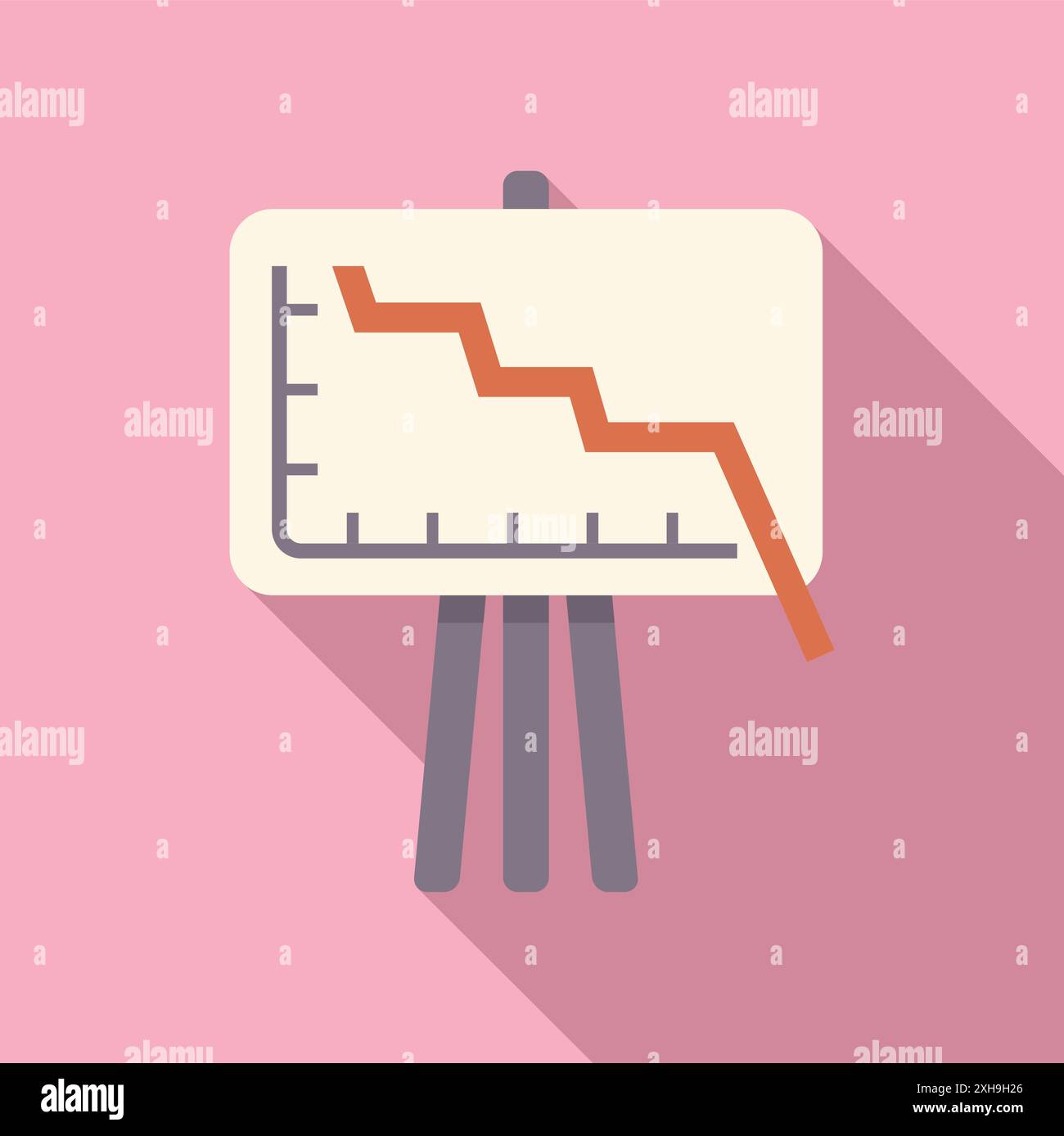 Concept of business crisis with a flip chart showing a negative trend line graph Stock Vector ...