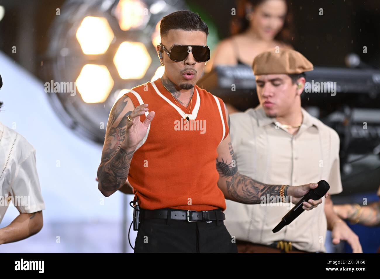 Rauw Alejandro performs on NBC's "Today" on July 12, 2024 in New York ...