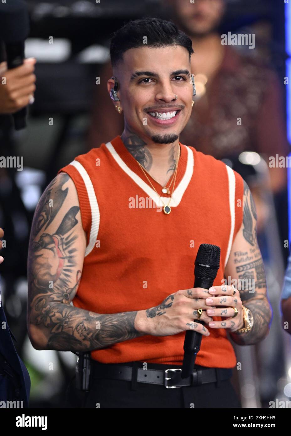 Rauw Alejandro performs on NBC's "Today" on July 12, 2024 in New York ...