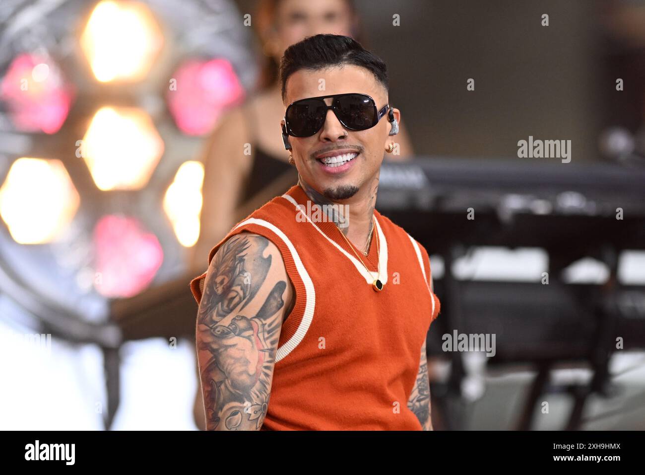 Rauw Alejandro performs on NBC's "Today" on July 12, 2024 in New York ...