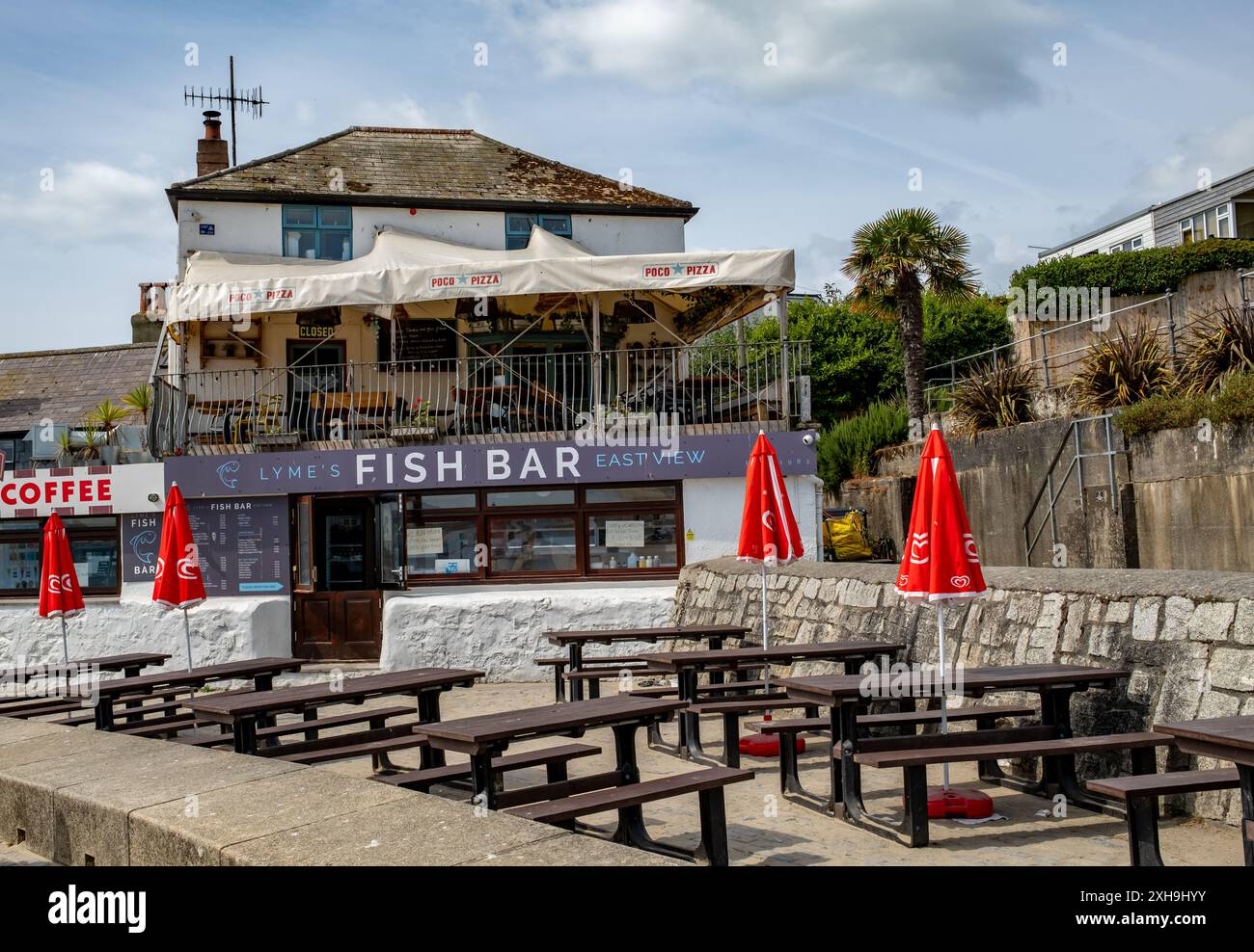 The exterior of Lyme's Fish Bar chippy on the esplanade in the seaside ...