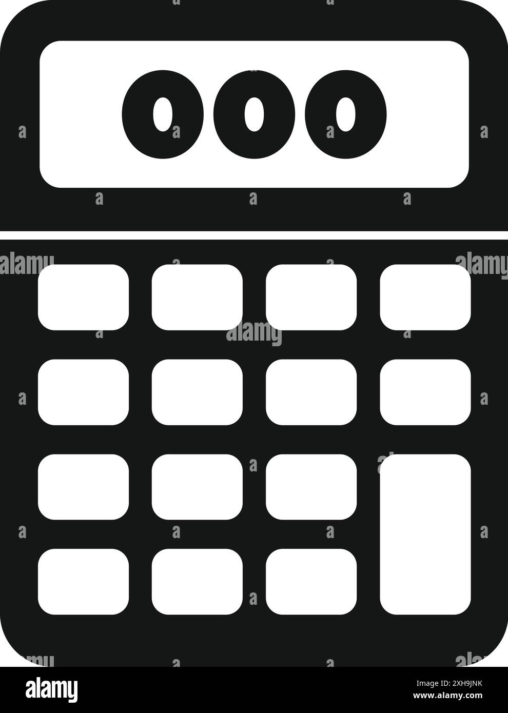 Electronic calculator showing zero number displaying calculating ...