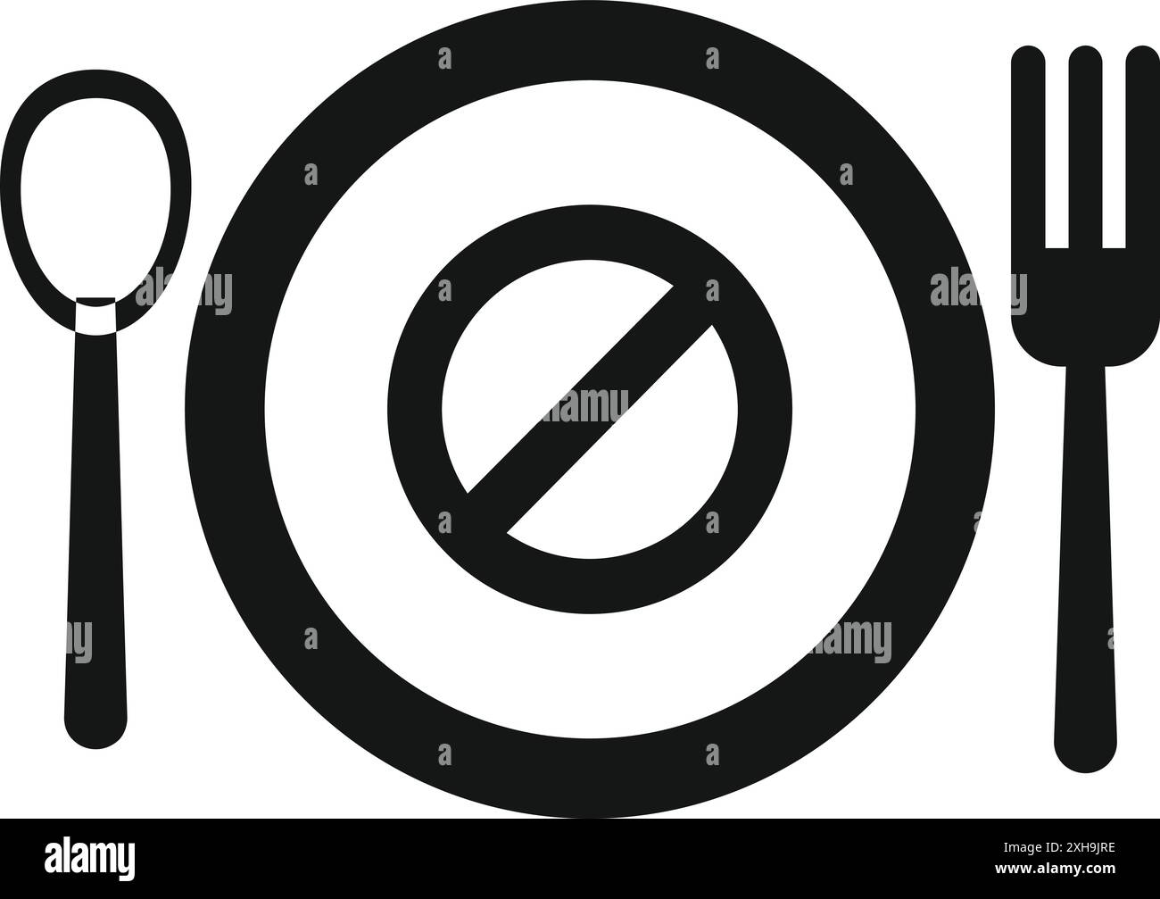 No food allowed sign represented by plate with cutlery and forbidden ...