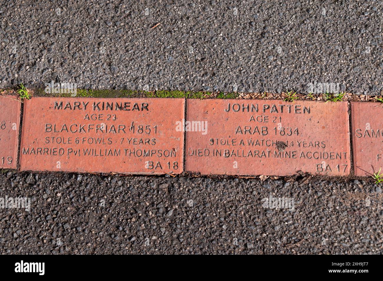 The Historic Convict Brick Trail is a long single line of bricks along ...