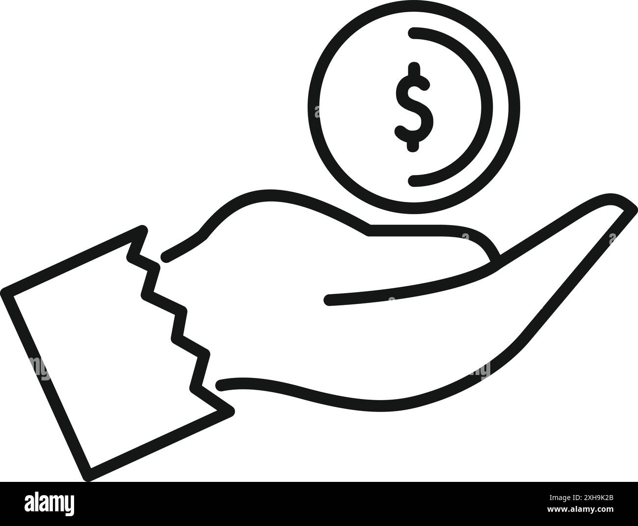 Holding money cut out black Stock Vector Images - Alamy