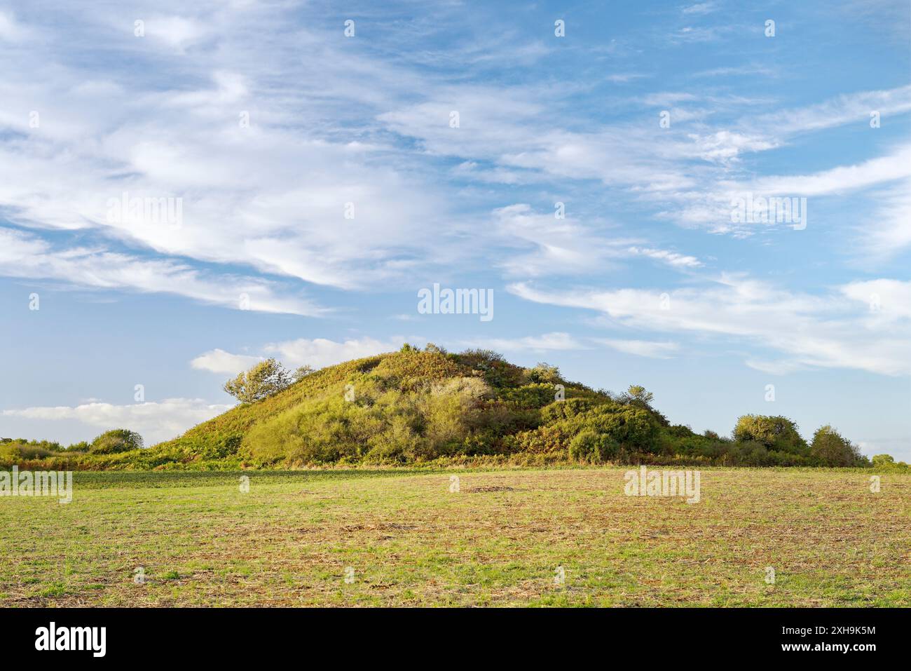 The massive 6500 year old prehistoric burial mound Tumulus of Tumiac ...