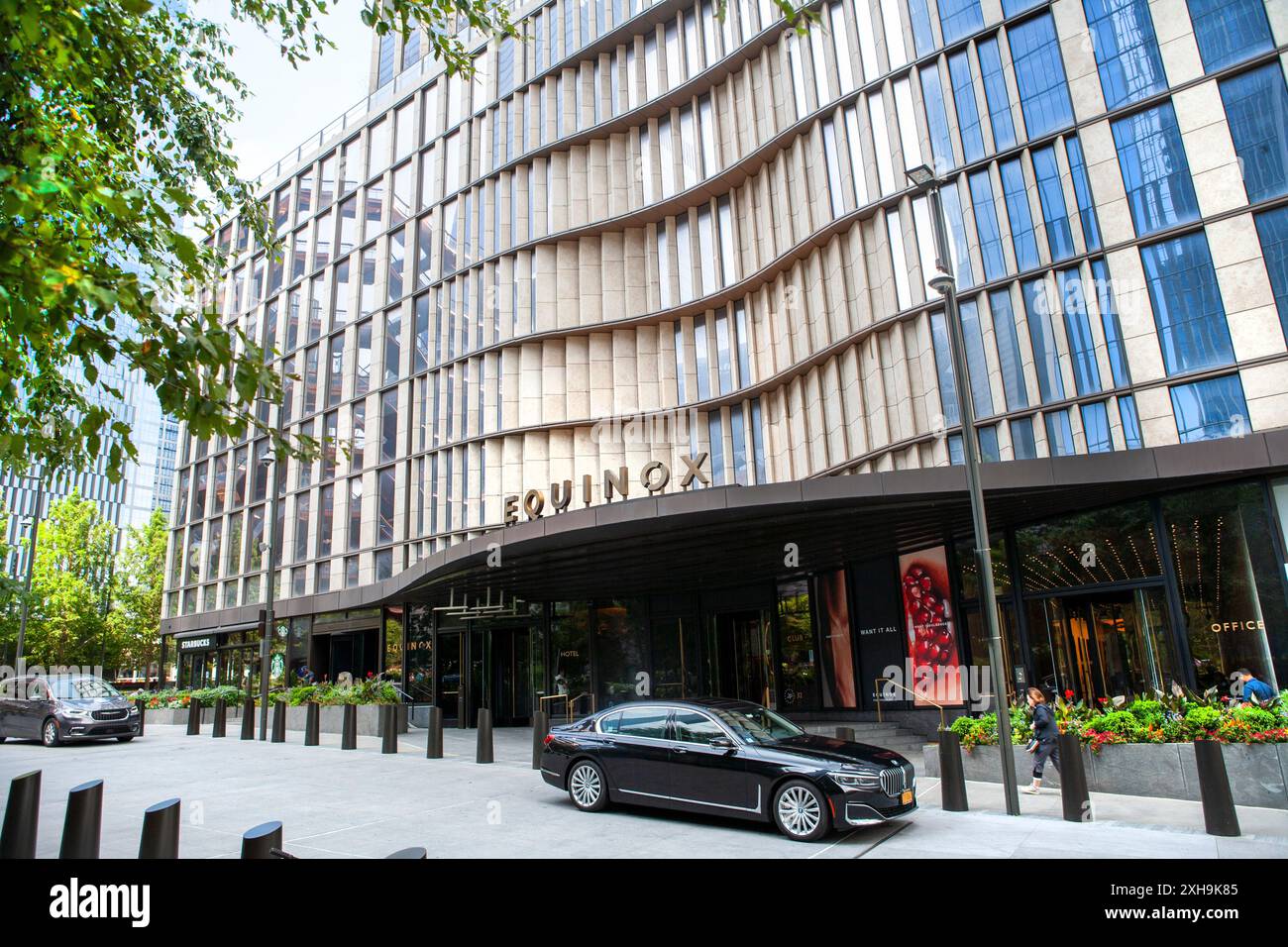 Equinox Hotel, building exterior and driveway, 35 Hudson Yards, New ...