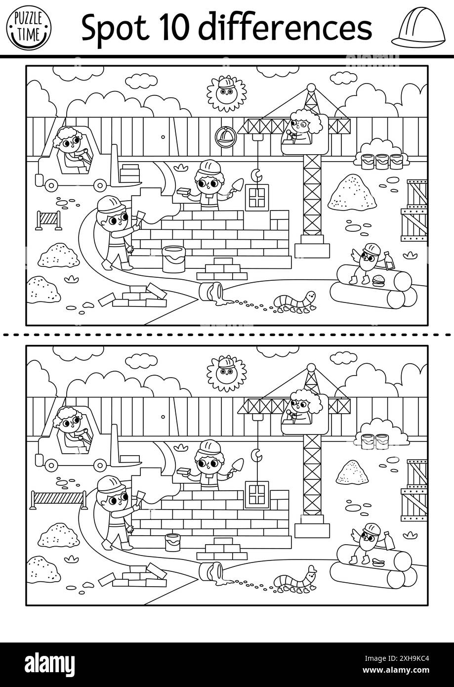Find differences black and white game for children. Educational ...