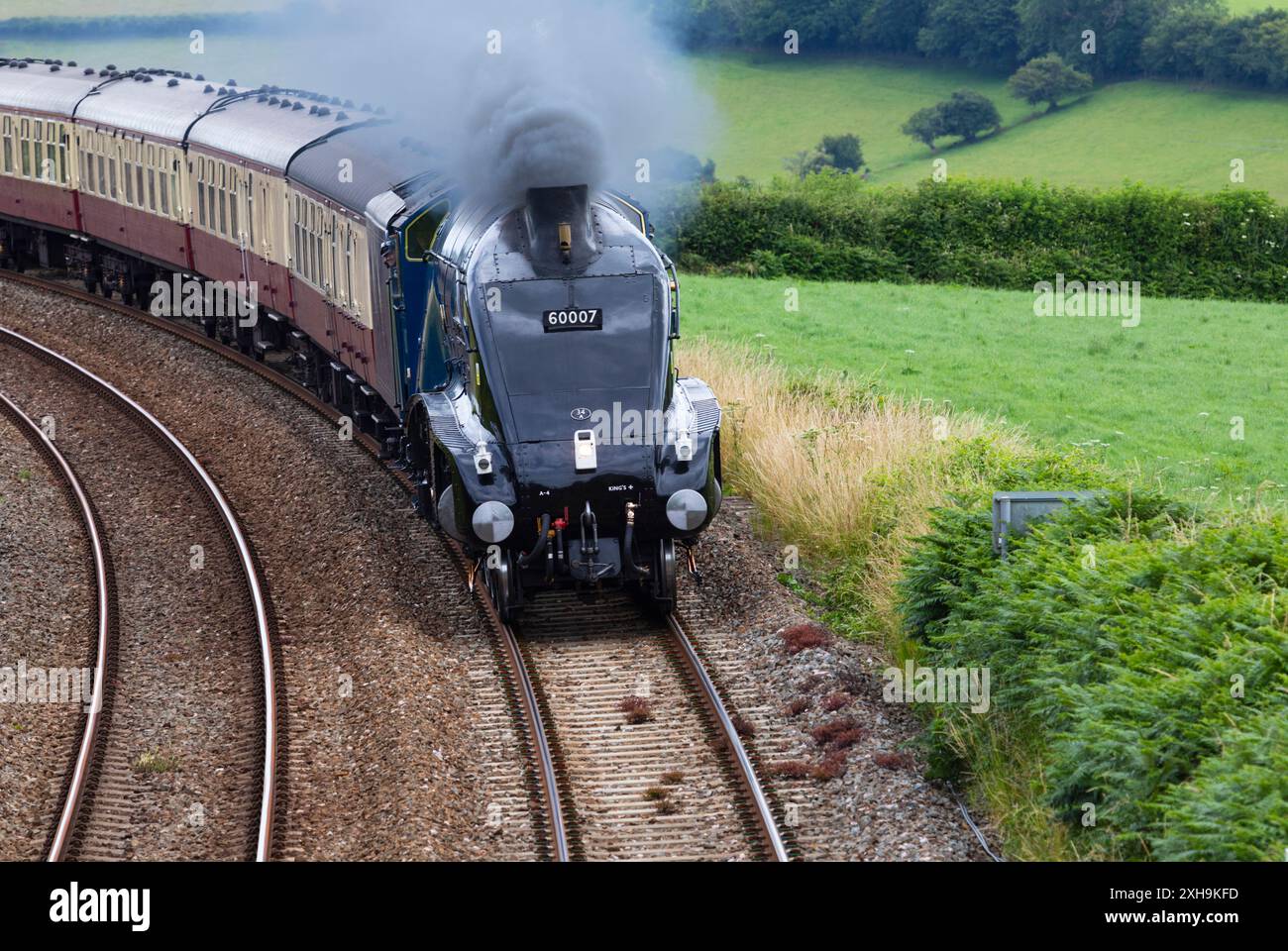 Sir Nigel Gresley Steam Engine Stock Photo - Alamy