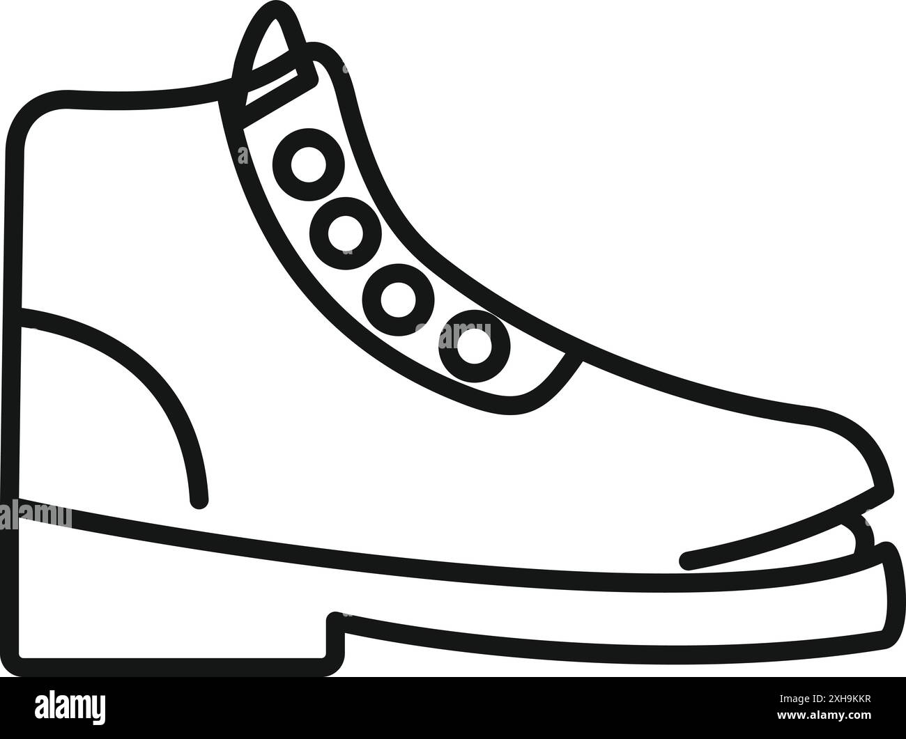 Simple line art icon of a hiking boot, perfect for representing outdoor ...
