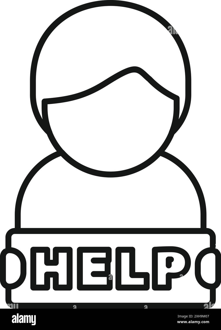 Simple icon of a person holding a sign asking for help Stock Vector ...