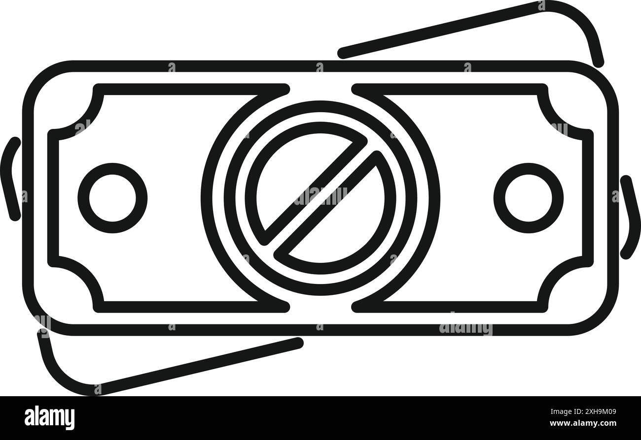 Stop corruption icon, with a banknote crossed out, representing the ...