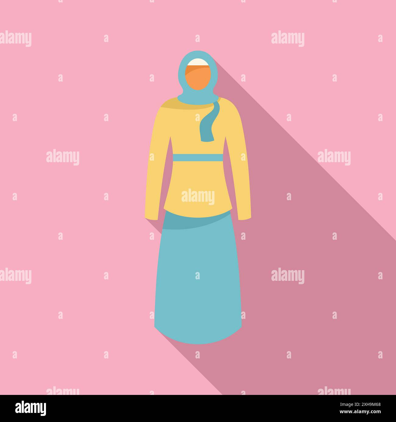 Illustration of a muslim woman standing in modern outfit Stock Vector ...