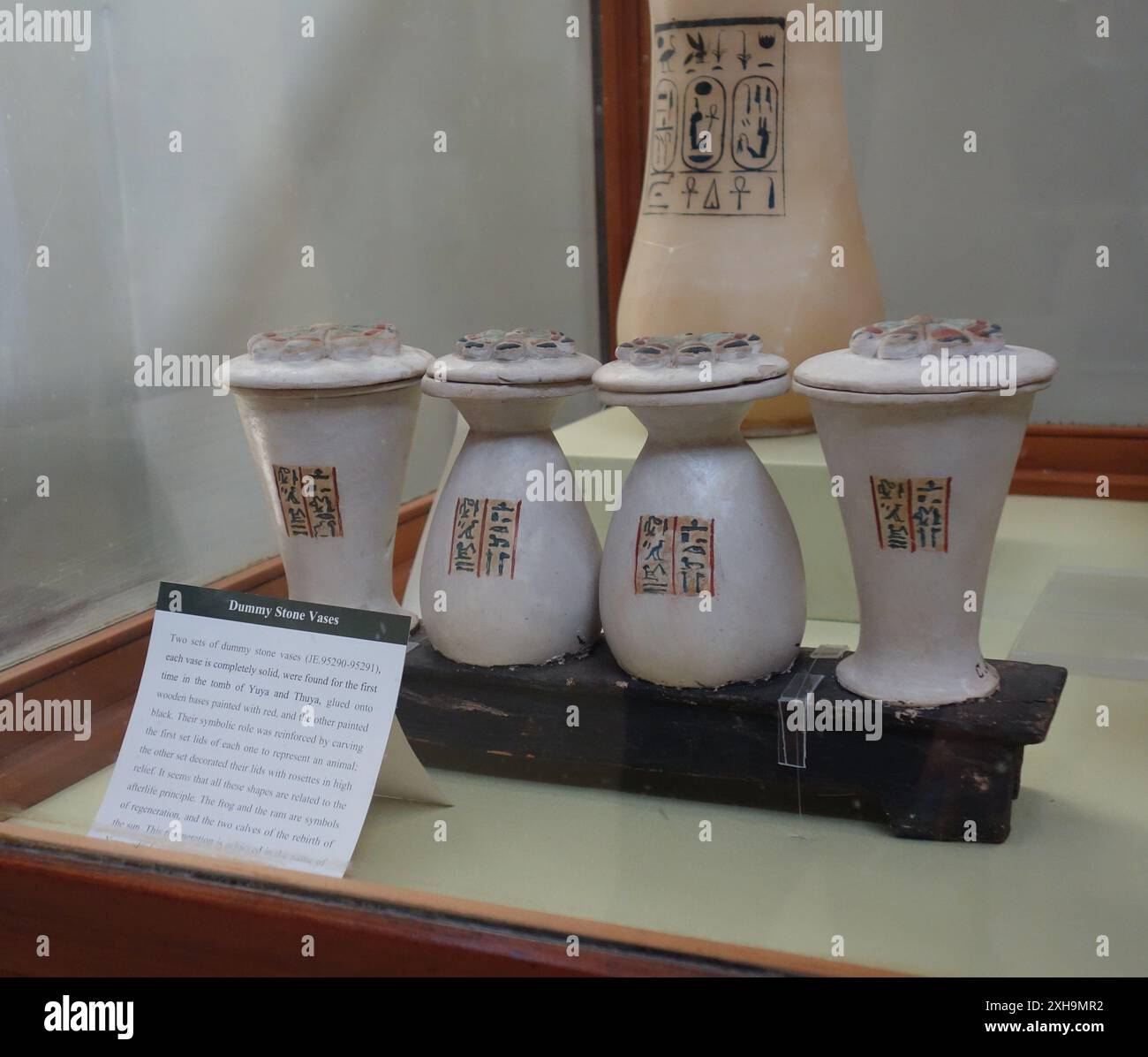 Furnitures and trousseaus of Yuya and Tuya Tomb. Two set of stone vases ...