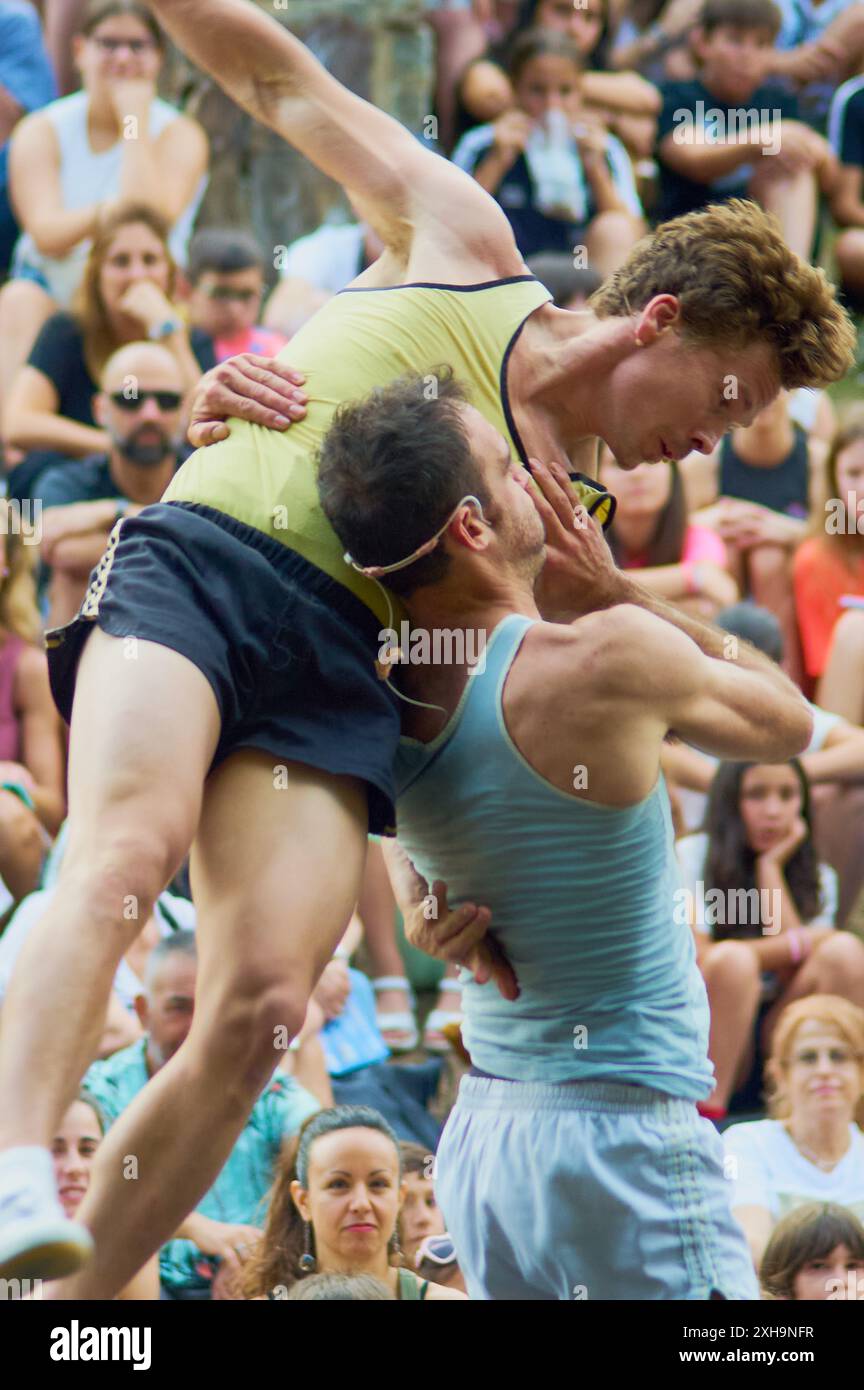 Viladecasn, SPAIN - JULY 11, 2024: Captured moment of athletes ...
