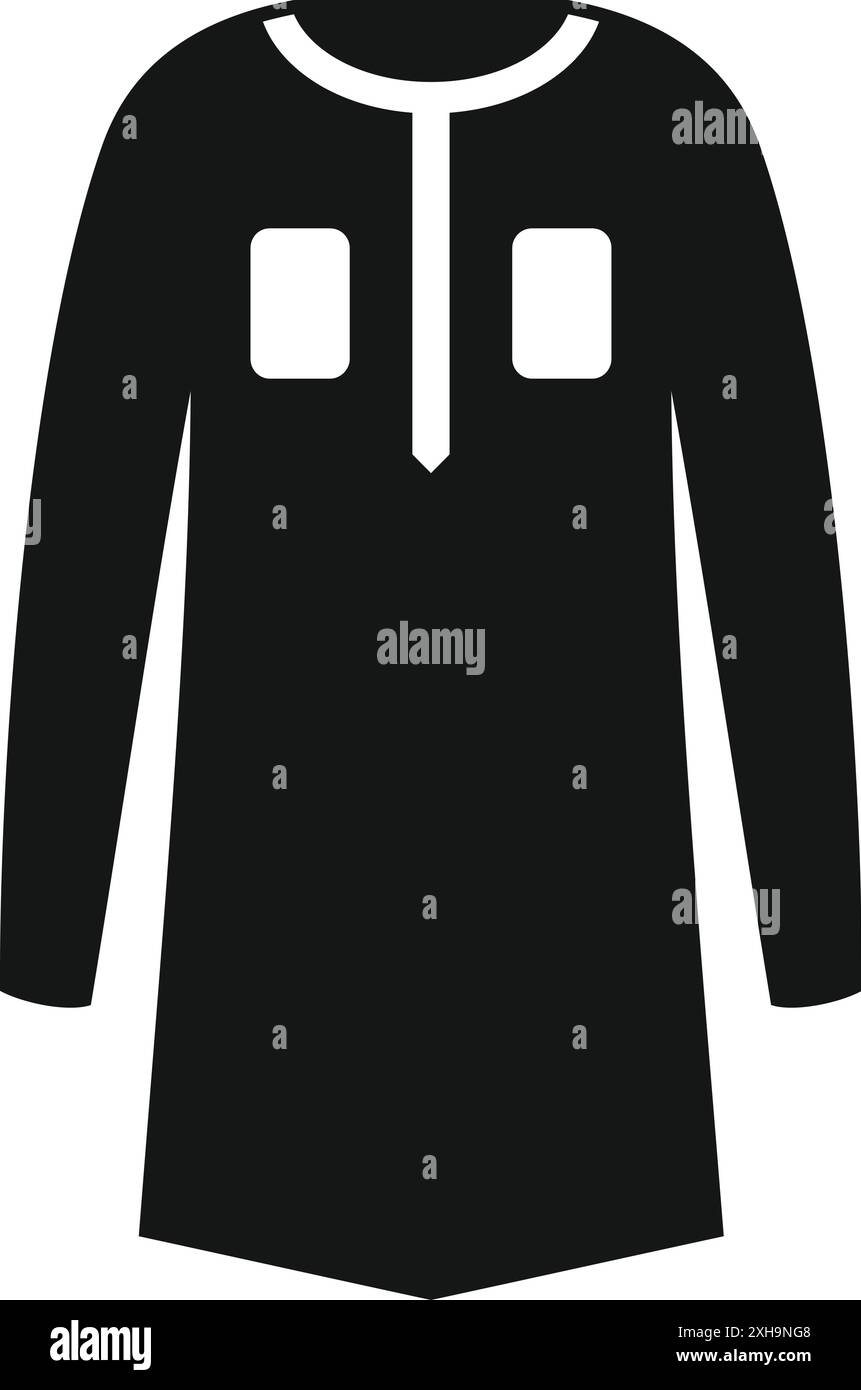 Black traditional muslim dress icon in simple style isolated on white ...