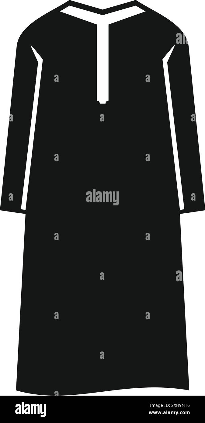 Black and white simple icon depicting a thobe, a traditional religious ...