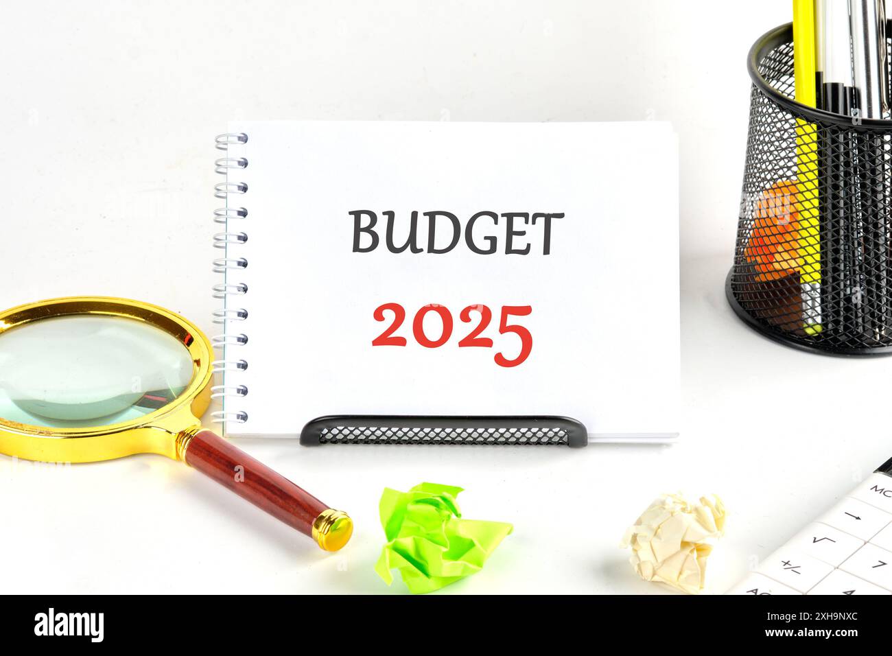 Conceptual budget 2025 symbol. Copy space. Budget 2025 words written on ...