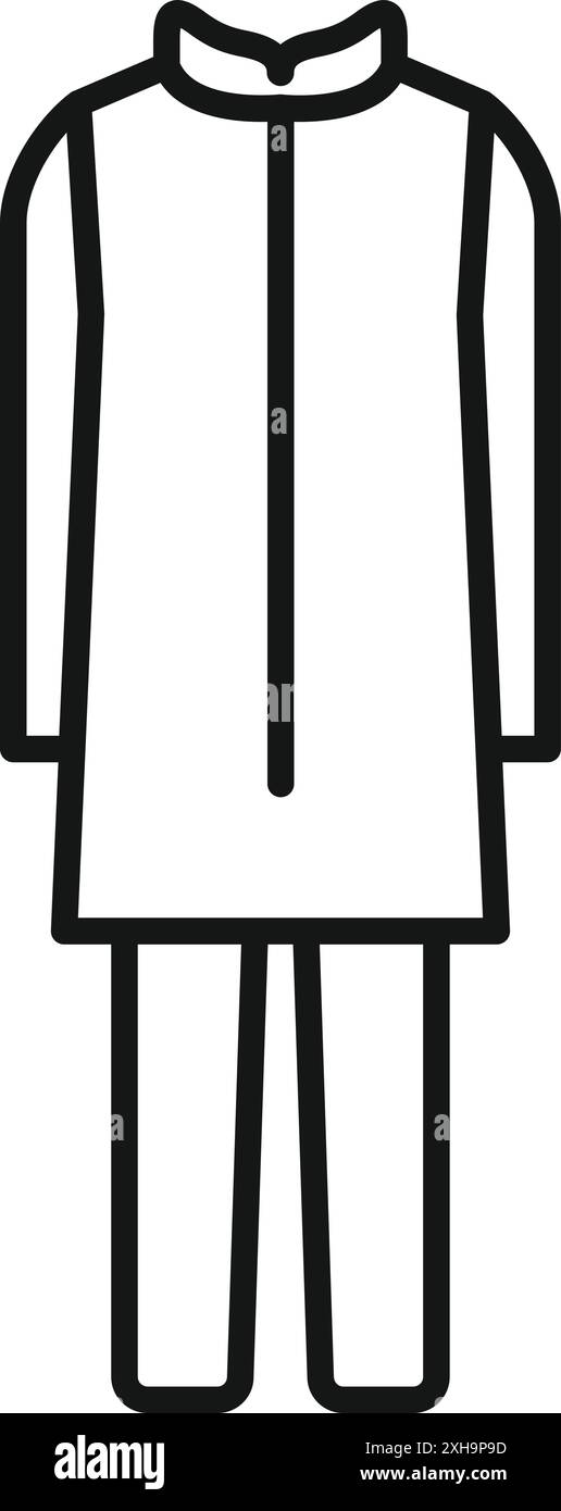 Line icon representing traditional clothes worn by muslim men during ...
