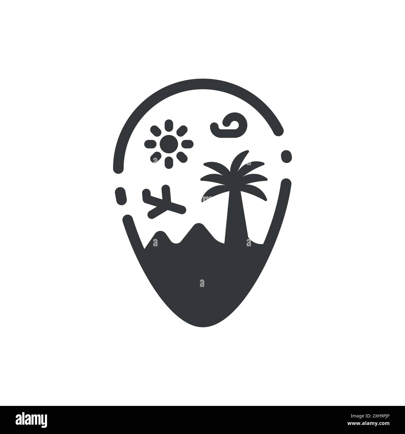 Travel Pin symbol isolated on white background Stock Vector Image & Art ...