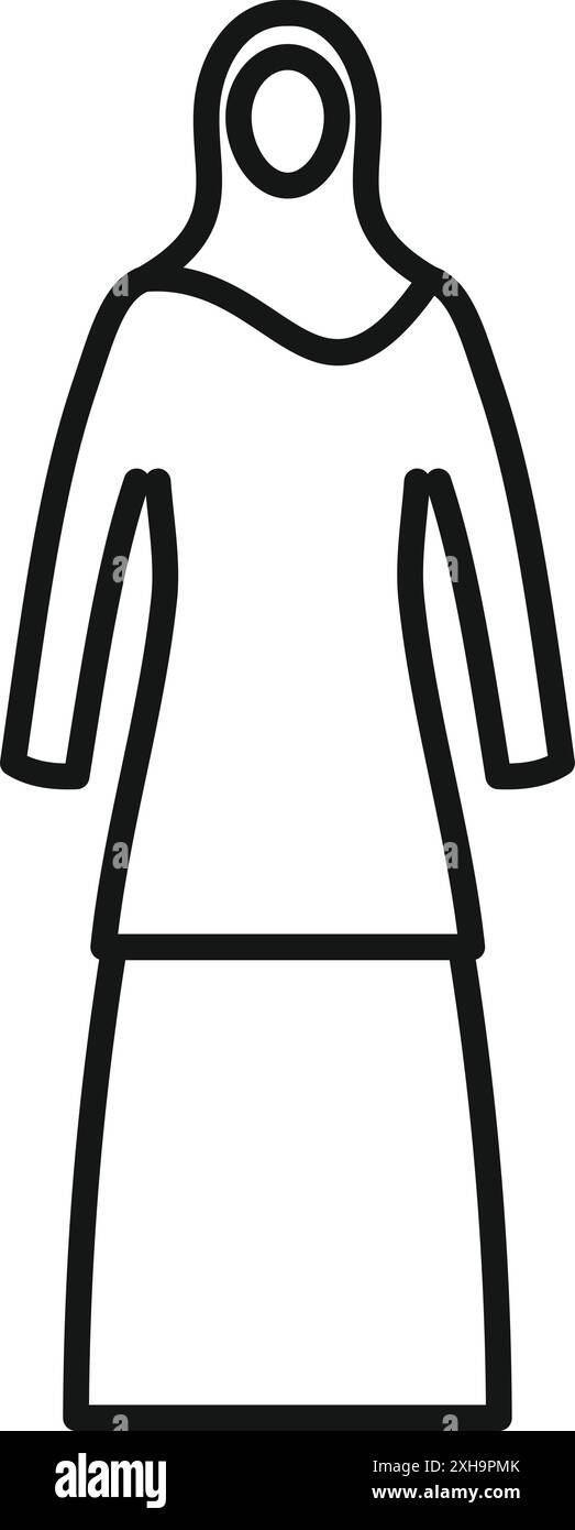 Line drawing of a woman wearing traditional muslim clothes Stock Vector ...
