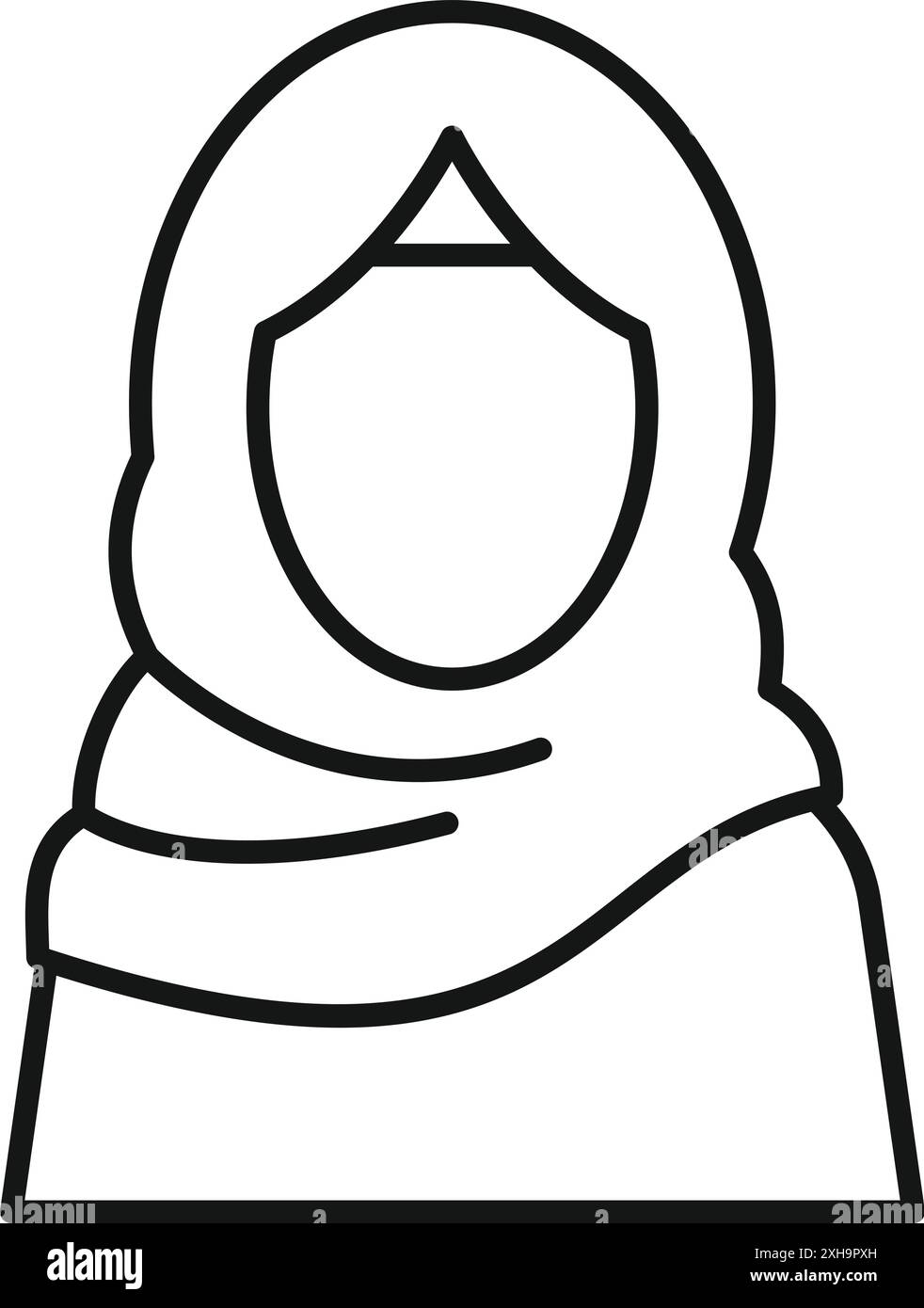 Minimalist line drawing of a young muslim woman wearing a hijab Stock ...