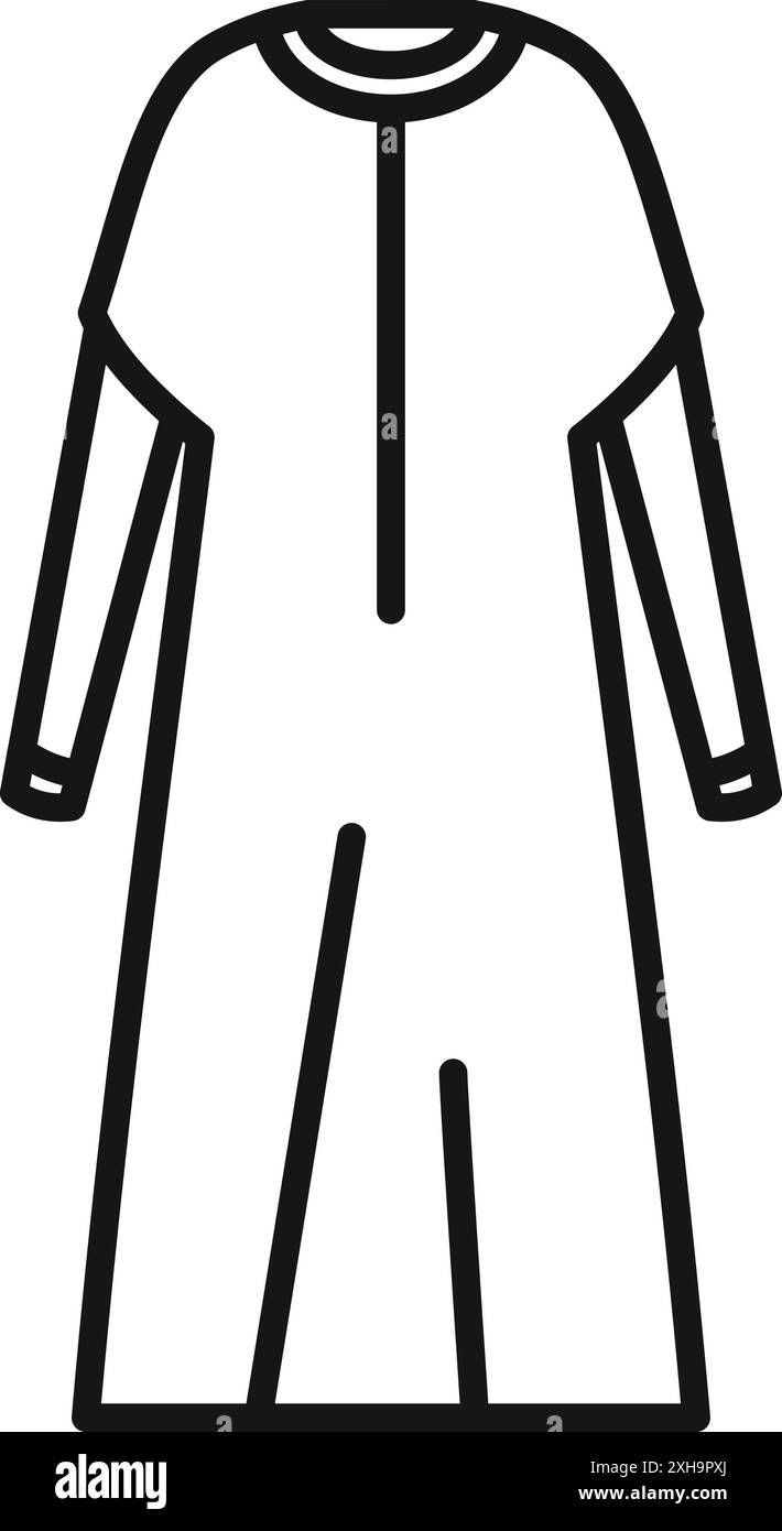 Simple line icon of a thobe, traditional arabic men's attire, often ...