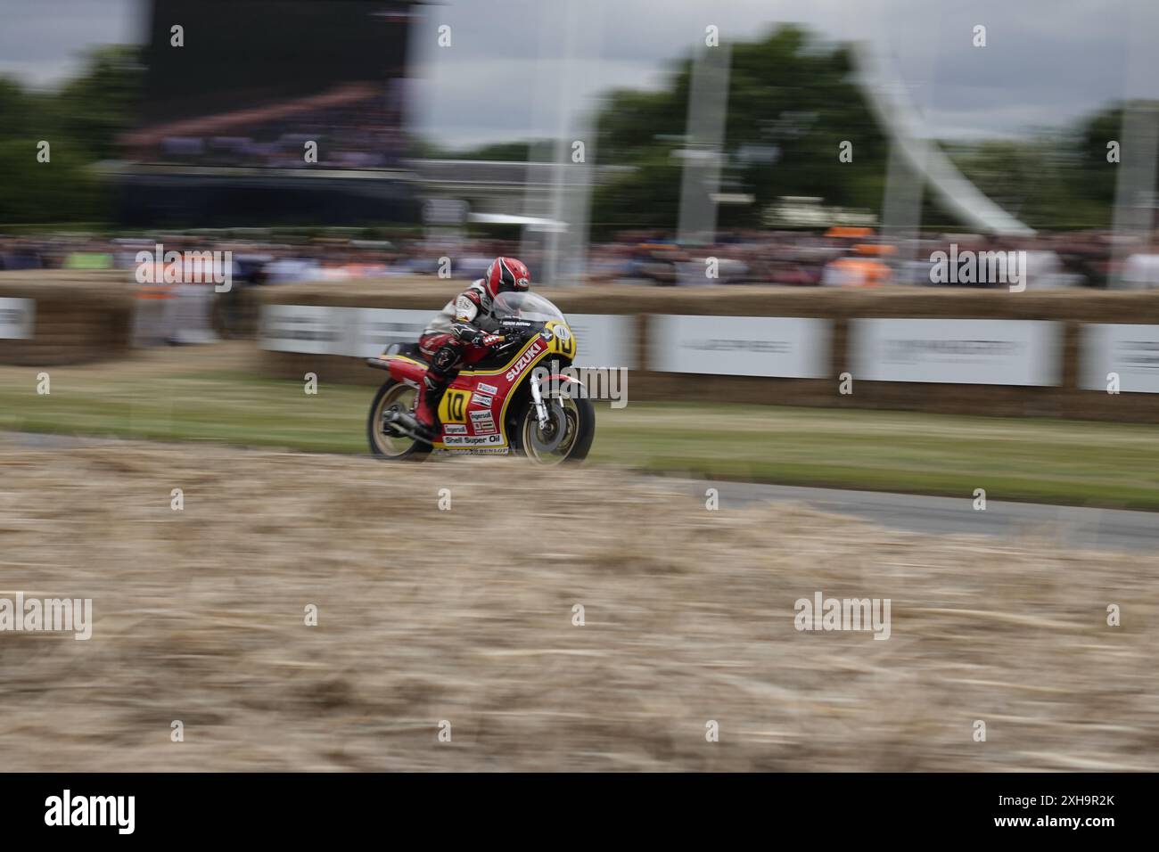 Goodwood house, West Sussex, UK. , . Randy Mamola, rides his Suzuki ...