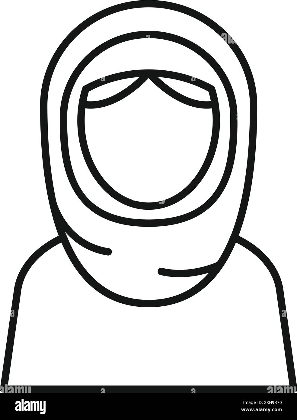Line drawing of a young arabic woman wearing a traditional hijab Stock ...