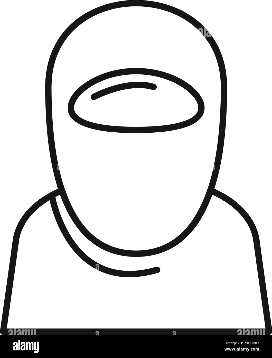 Simple black and white line drawing of a thief wearing a balaclava, for ...
