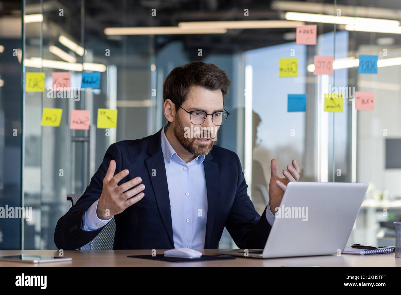 Angry ceo arguing video conference hi-res stock photography and images ...