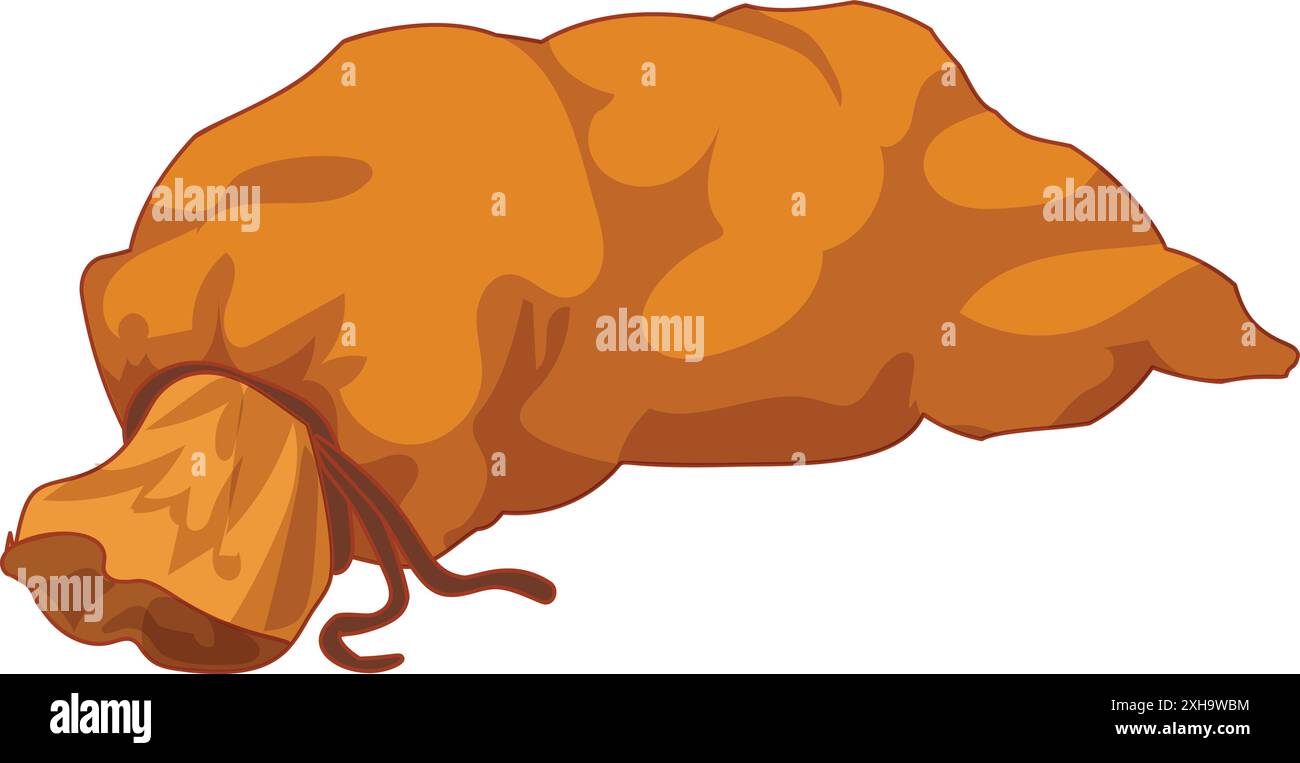 Full orange sack is lying horizontally tied with rope Stock Vector ...