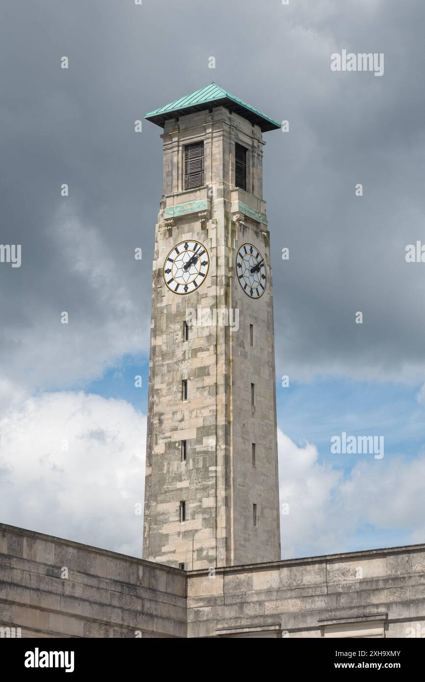 The Civic Centre Clock Tower in Southampton city centre, Hampshire ...
