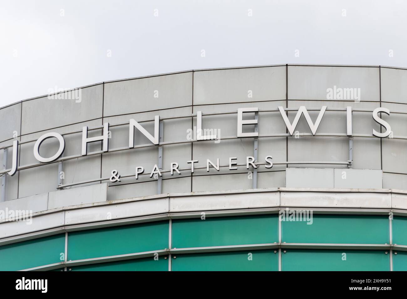 John Lewis department store and signage or sign at Westquay shopping ...