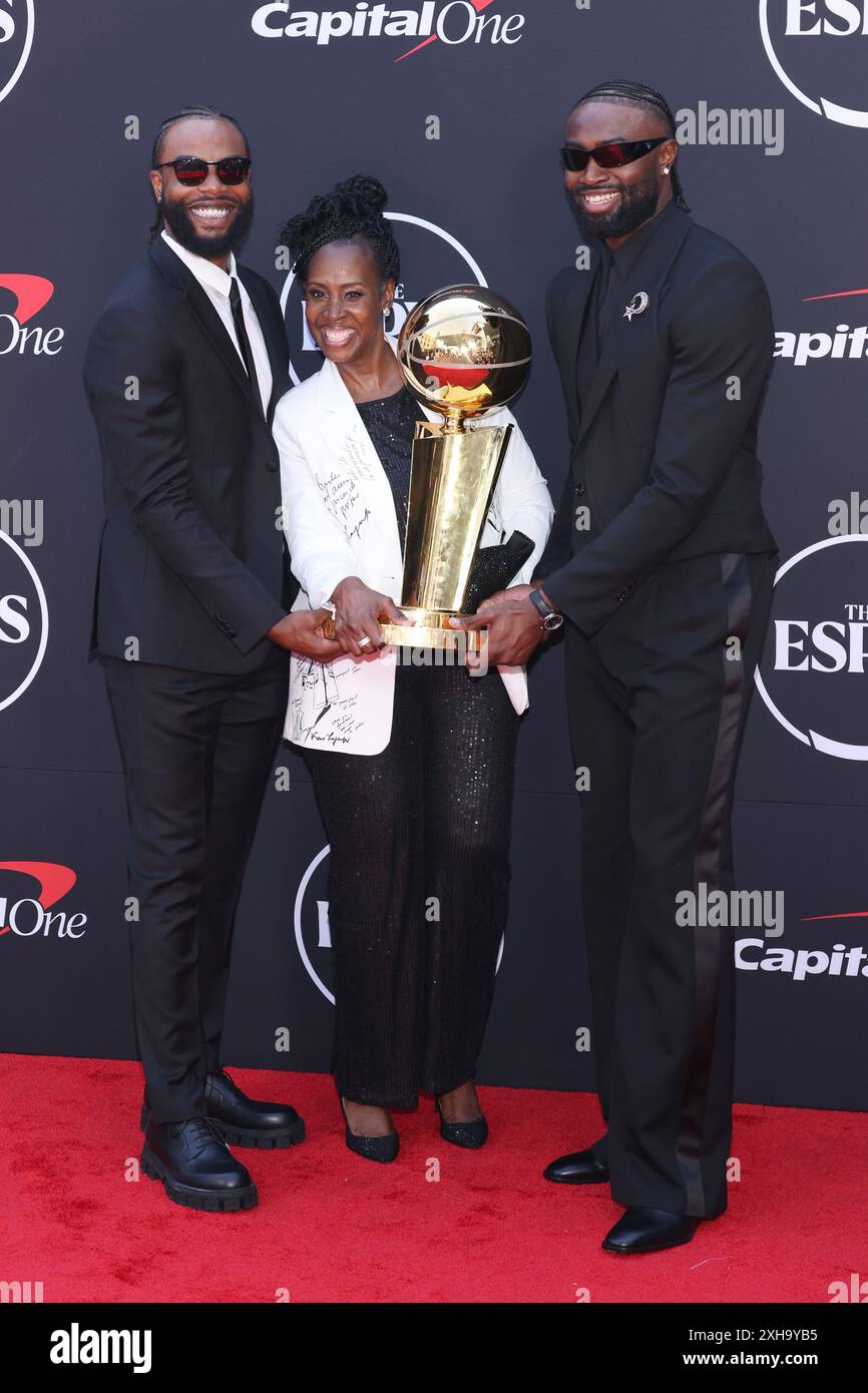 Quenton Brown, Mechalle Brown, and Jaylen Brown attends the 2024 ESPY ...