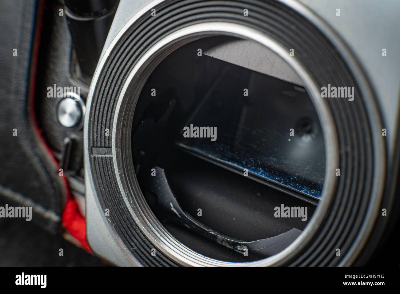 Vintage Film Camera Lens Close-Up With Aperture Blades Visible Stock ...