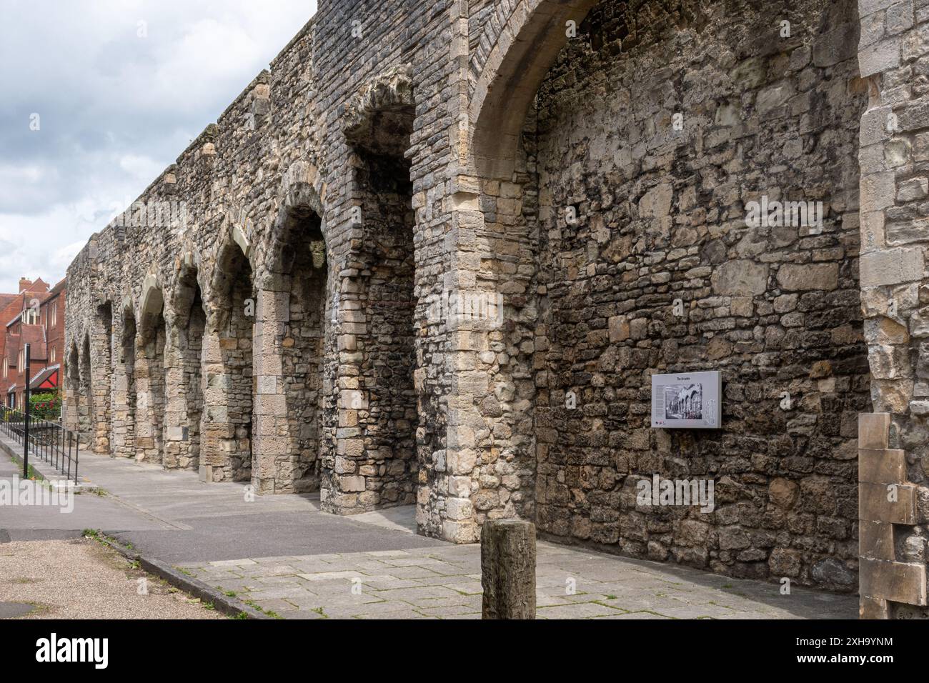 Medieval old town walls in Southampton, Hampshire, England, UK. View of ...