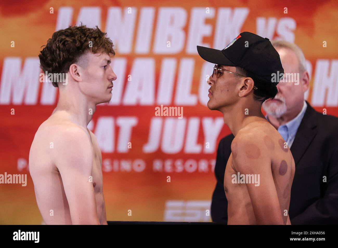 July 12, 2024: (L-R) Javier Zamarron and Mikey Bracamontes face-off ...