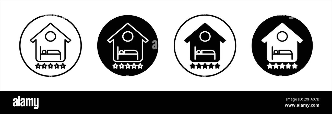 Accommodation icon Vector symbol or sign set collection in black and ...