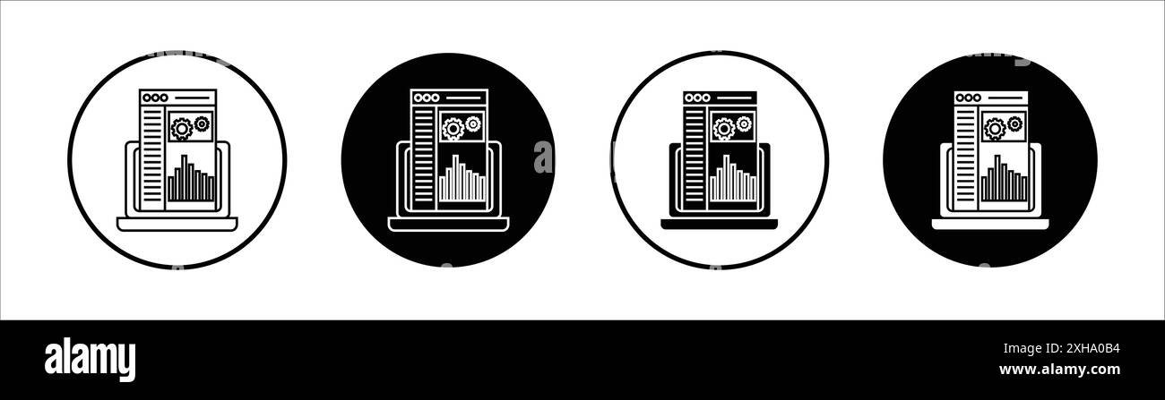 Admin panel icon Vector symbol or sign set collection in black and ...