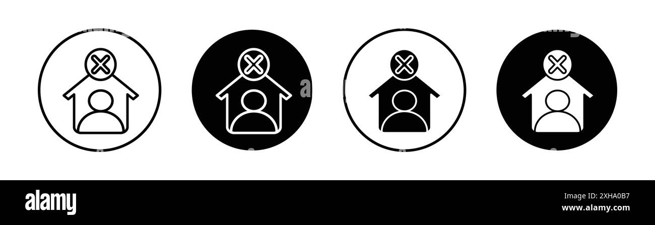 Account closed icon Vector symbol or sign set collection in black and ...