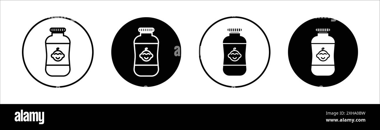 Baby powder icon Vector symbol or sign set collection in black and ...