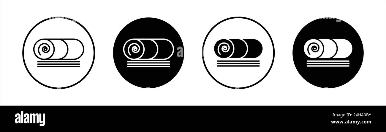 Bale icon Vector symbol or sign set collection in black and white ...